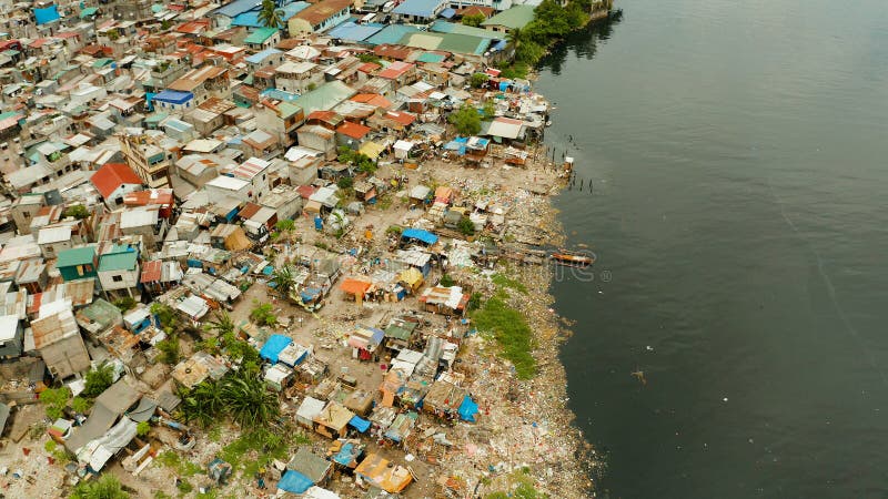 Slums and Poor District of the City of Manila. Stock Image - Image of ...