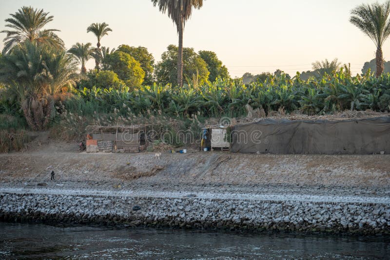Slums by the Side of the Nile Stock Photo - Image of person, travel ...