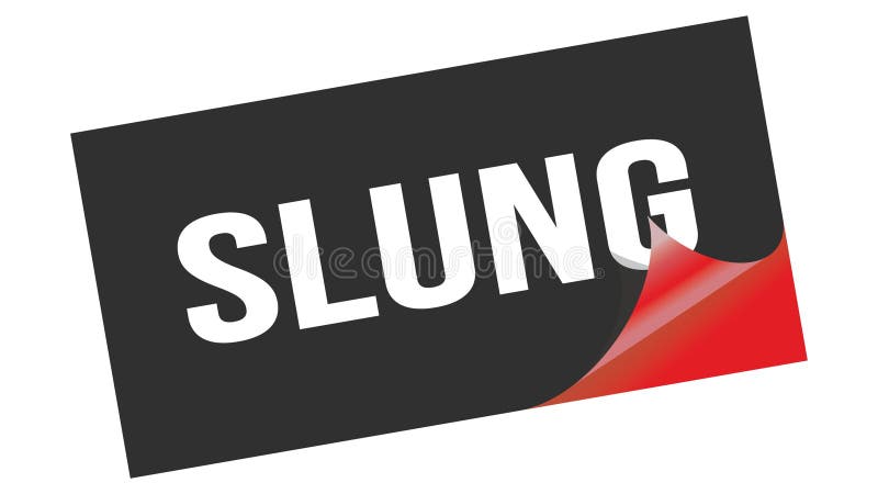 SLUNG Text on Black Red Sticker Stamp Stock Illustration - Illustration ...