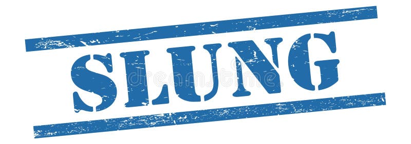 SLUNG Text on Blue Grungy Lines Stamp Stock Illustration - Illustration ...