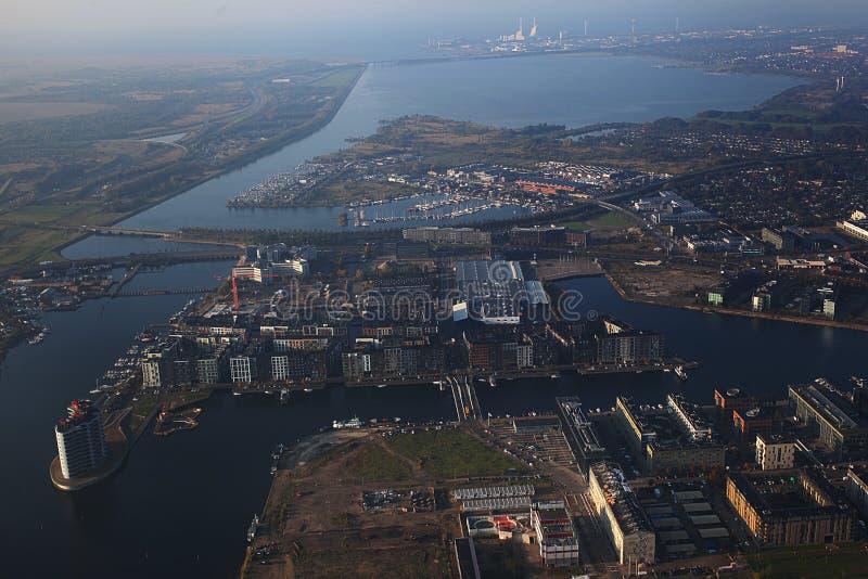 Sluseholmen, Copenhagen, Aerial View Stock Image - Image of mirror ...