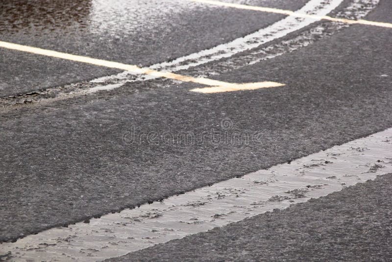Slush Dampness on the Road Sleet Even Layer Stock Image - Image of ...