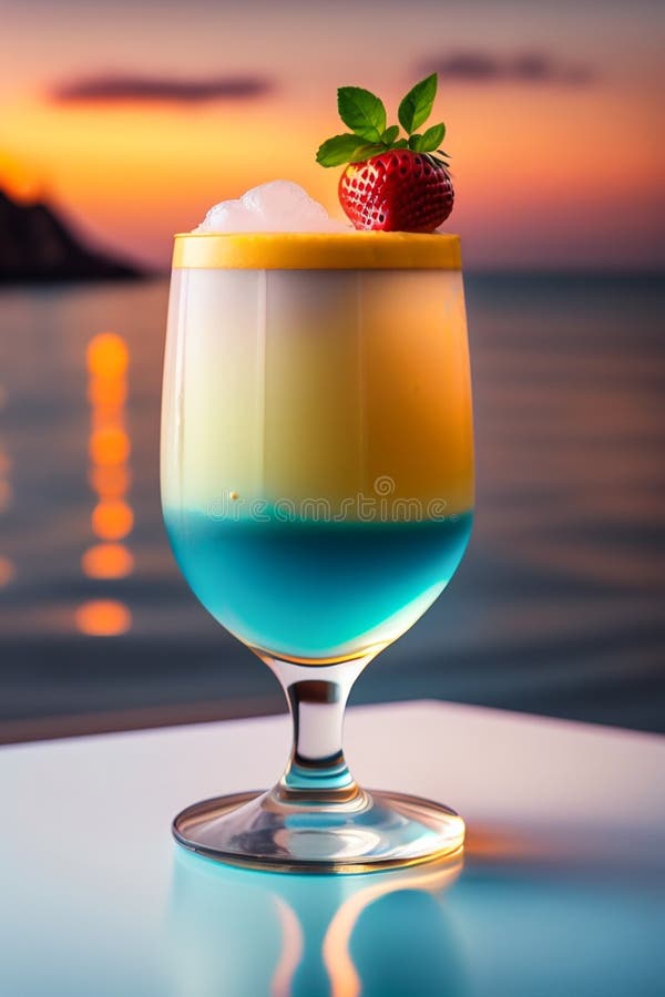 Slushie Cocktail on a Summer Light Table in a Restaurant. Generative AI ...
