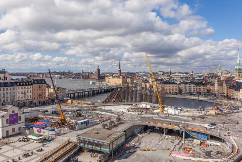 Slussen under konstruktion redaktionell arkivfoto. Bild av omformning ...