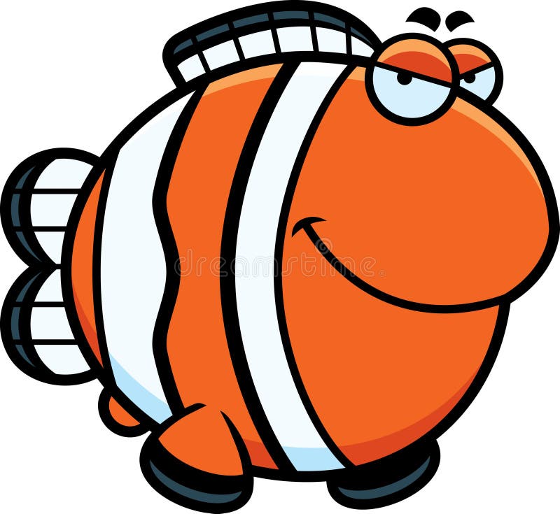 Sly Cartoon Clownfish stock vector. Illustration of orange - 47412734