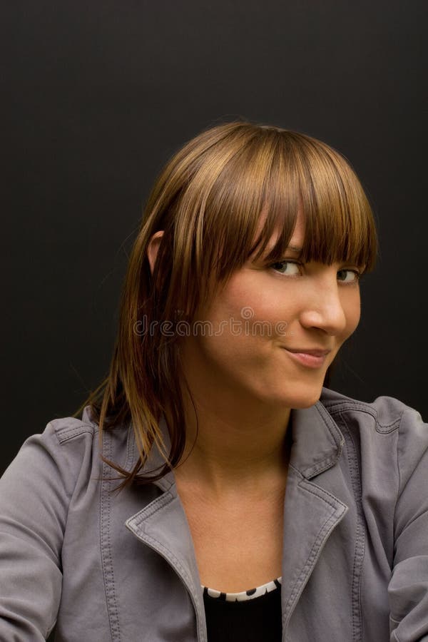 Sly female stock image. Image of face, brown, beautiful - 10530687