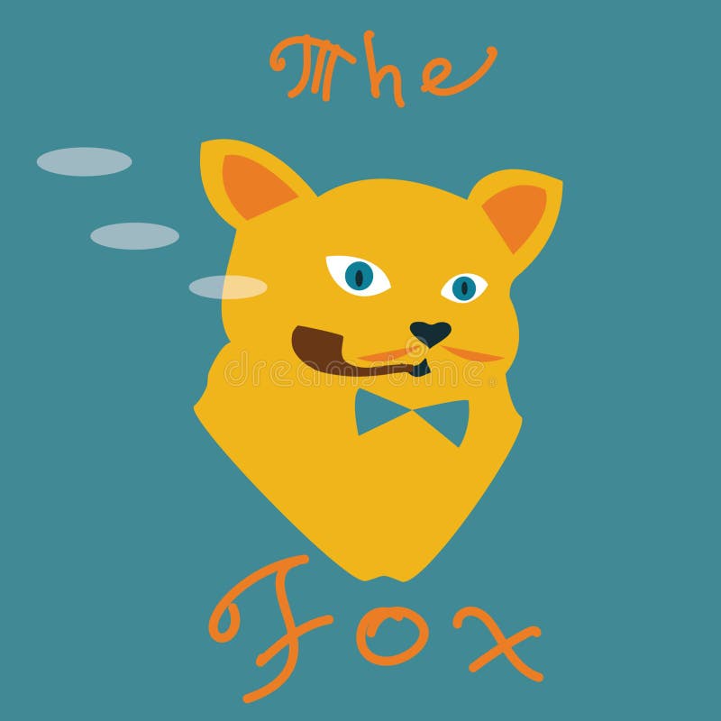 Sly Fox with a Pipe and a Bow Tie, Vector Stock Illustration ...