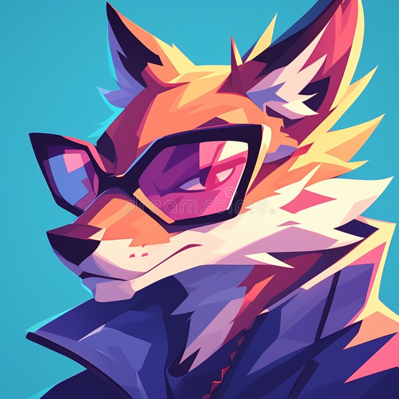 A Sly Fox Software Engineer Cartoon Style Stock Vector - Illustration ...