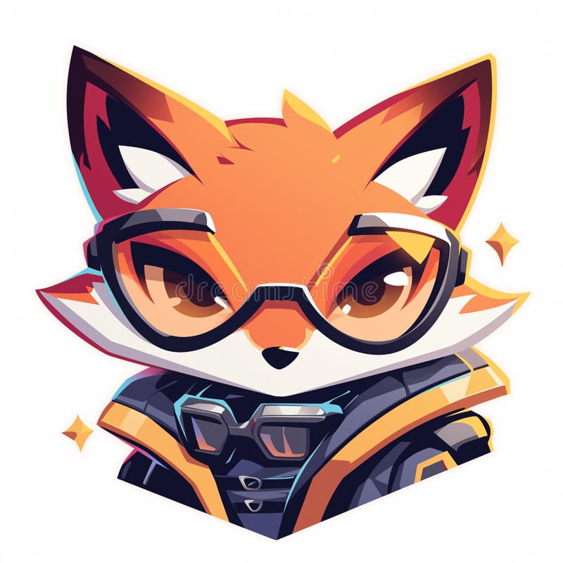 A Sly Fox Software Engineer Cartoon Style Stock Vector - Illustration ...