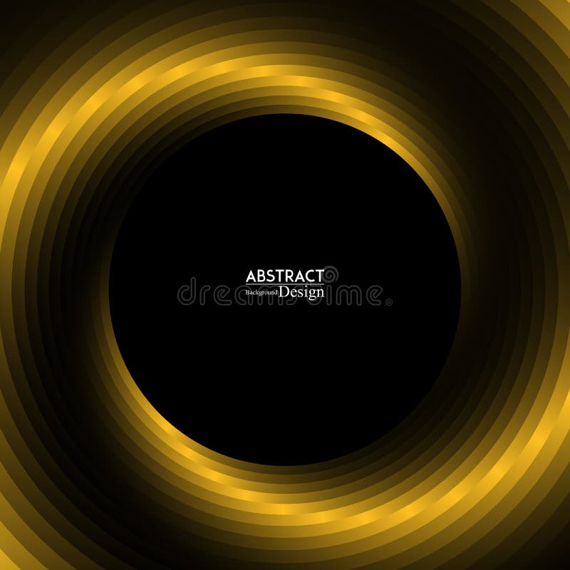 Abstract Golden Gradient Line Circle Effect Background Stock ...