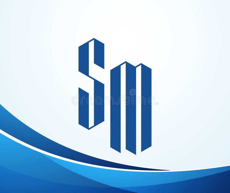 SM Alphabet Letter Logo Design Template Elements Stock Vector ...