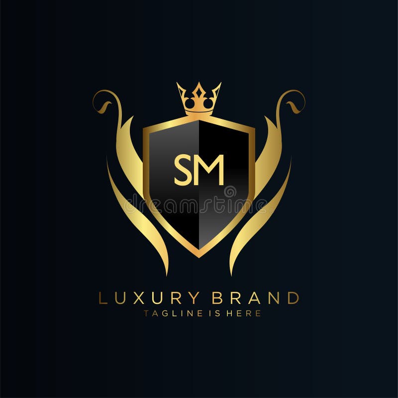 SM Letter Initial with Royal Template.elegant with Crown Logo Vector ...