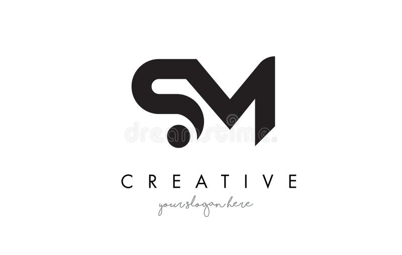 Sm Letter Logo Design With Creative Modern Trendy Typography Stock