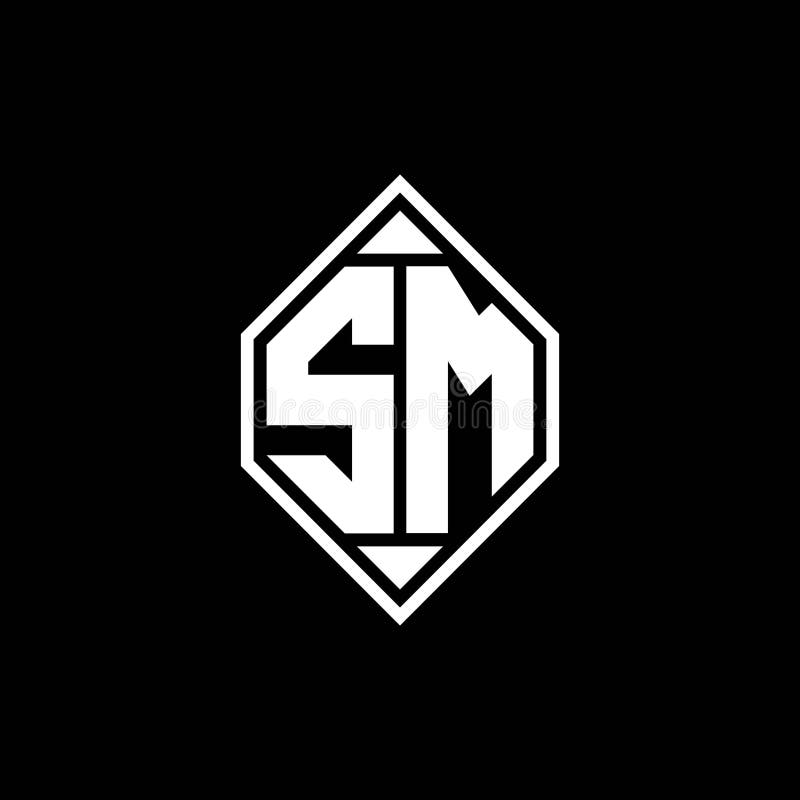 SM Logo Monogram Geometric Shield Shape Style Stock Vector ...