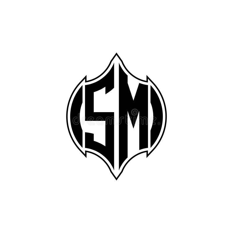 SM Logo Monogram Geometric Shield Shape Style Stock Vector ...