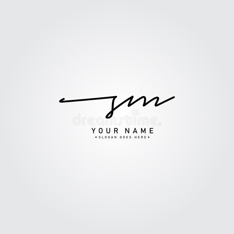 SM Signature Logo - Handwritten Vector Logo Template for SM Alphabet ...