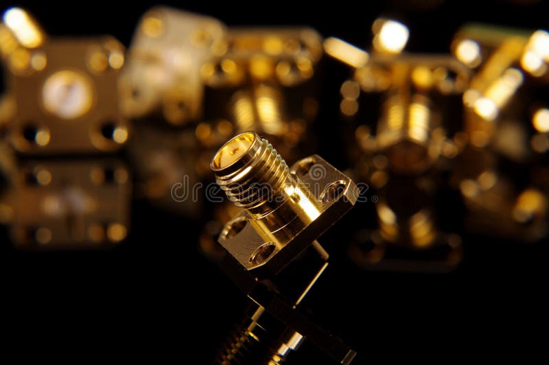 SMA Flange Connector for RF Isolated Stock Photo - Image of precise ...