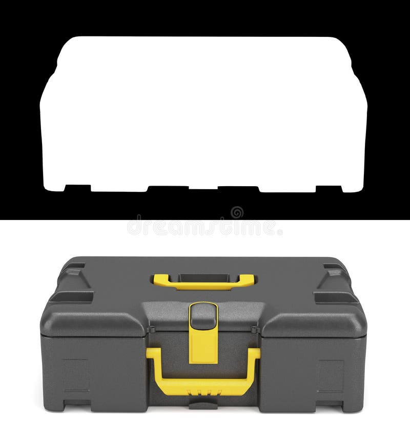 Smal Closed Black Professional Tools Case 3d Render on White with Alpha ...