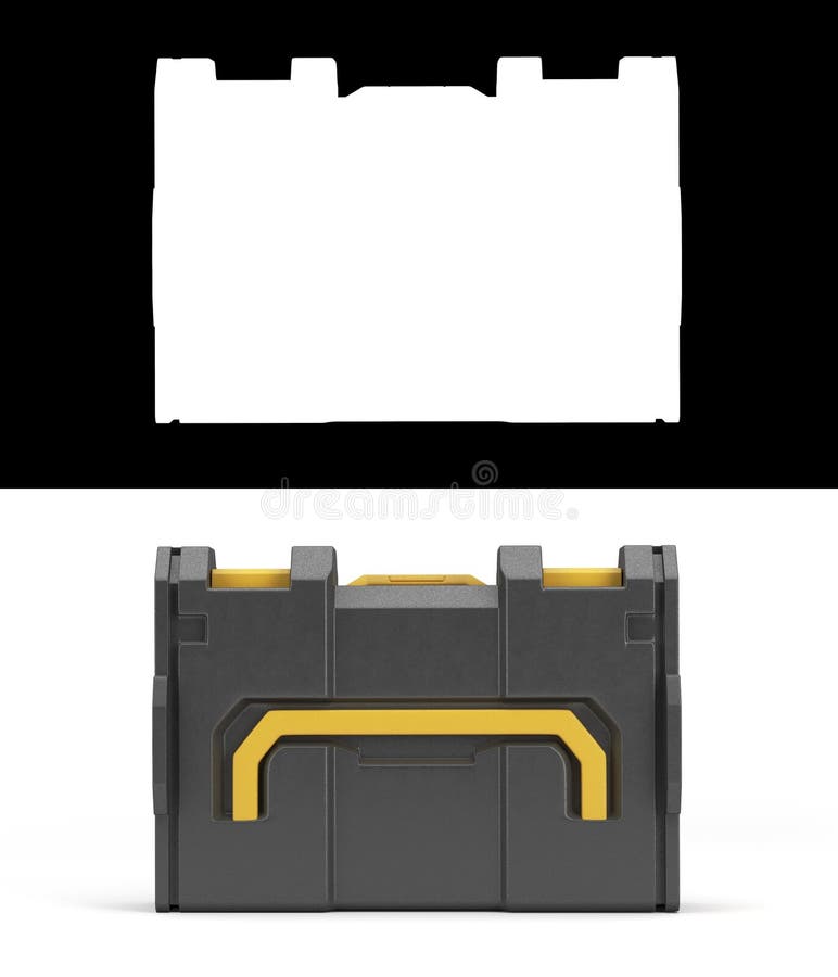 Smal Closed Black Professional Tools Case Front View 3d Render on White ...