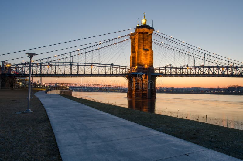Smale Riverfront Park Cincinnati Stock Image - Image of trail, river ...