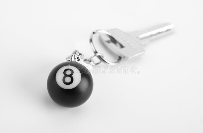 Small 8-ball on key ring stock photo. Image of security - 18012770