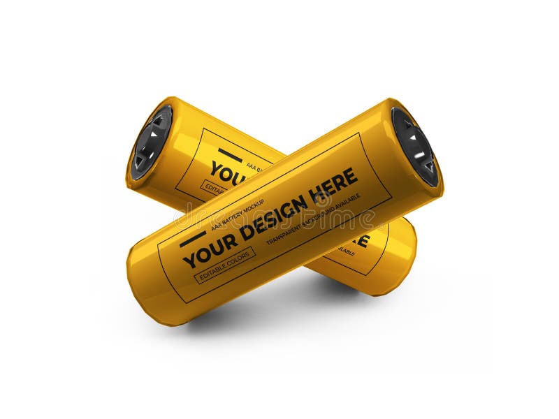 Small AA Battery 3D Illustration Mockup Scene Stock Illustration ...