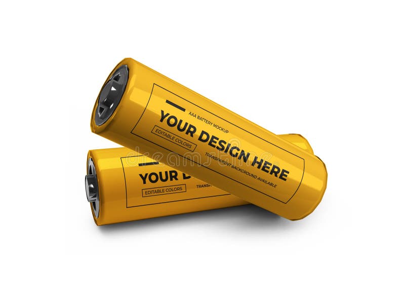 Small AA Battery 3D Illustration Mockup Scene Stock Illustration ...