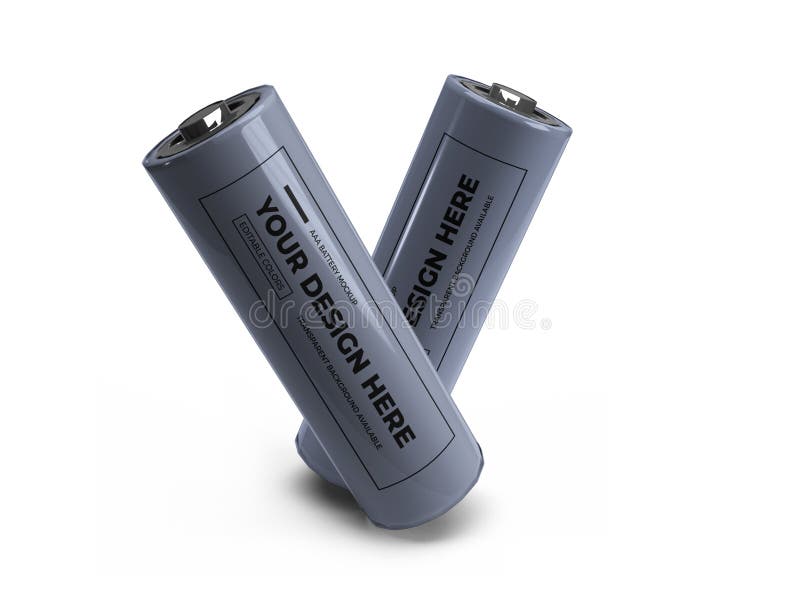 Small AA Battery 3D Illustration Mockup Scene Stock Illustration ...