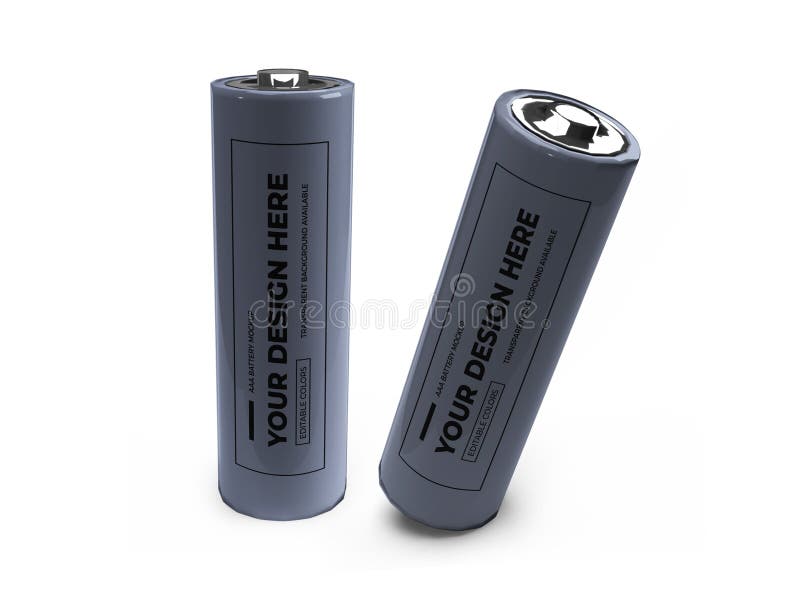Small AA Battery 3D Illustration Mockup Scene Stock Illustration ...