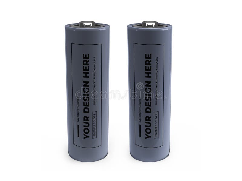 Small AA Battery 3D Illustration Mockup Scene Stock Illustration ...