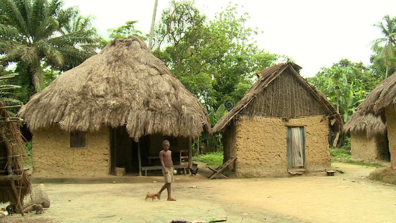 Small African Village with Grass Huts Stock Footage - Video of adobe ...