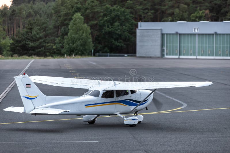 Small Aircraft on an Airfield Stock Photo - Image of pilot, aerodrome ...