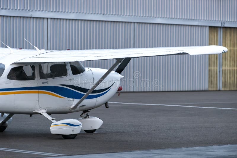 Small Aircraft on an Airfield Stock Image - Image of aviation, plane ...