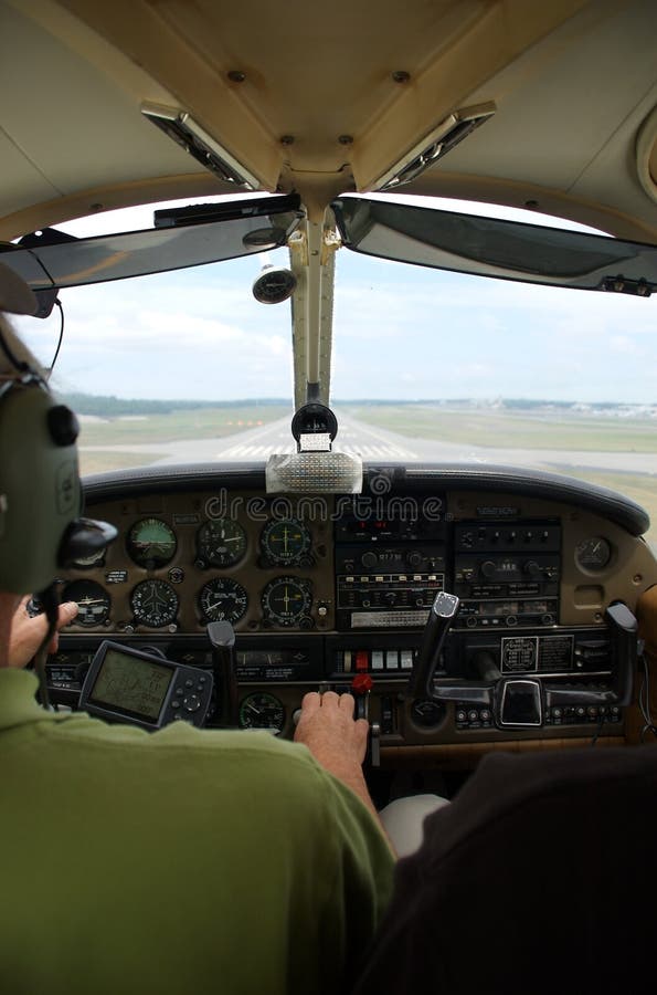 Inside Small Airplane Cockpit Stock Photo - Image of land, cockpit: 132142
