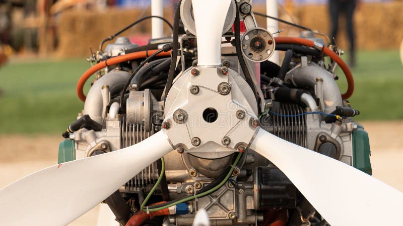 Front View Of A Single Engine Propeller Aircraft Stock Image - Image of ...