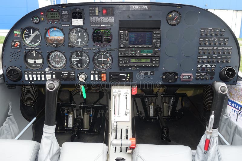 Small Aircraft Instrument Panel Editorial Stock Photo - Image of clock ...