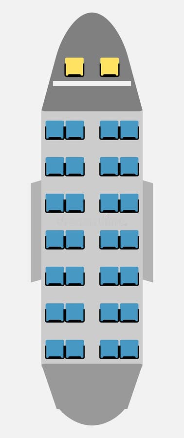 Small Aircraft Seat Map with Restroom Stock Illustration - Illustration ...