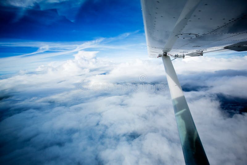 Small Aircraft Wing stock photo. Image of flying, cloudscape - 7814206