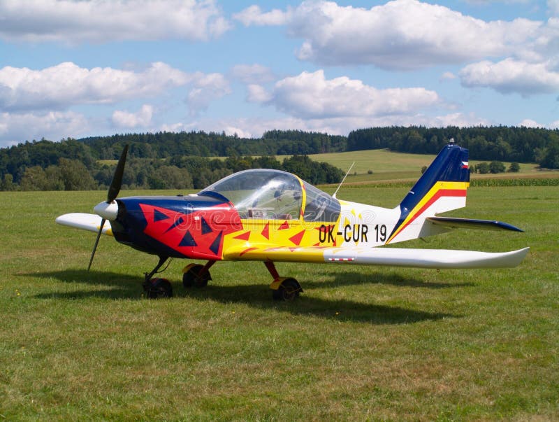 Small airplane stock image. Image of wings, czech, clouds - 7099113