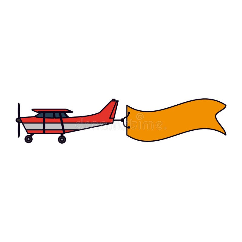 Small airplane with banner stock vector. Illustration of transport ...