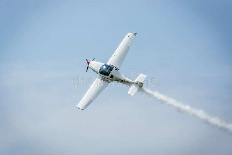 Small airplane in flight editorial image. Image of transportation ...