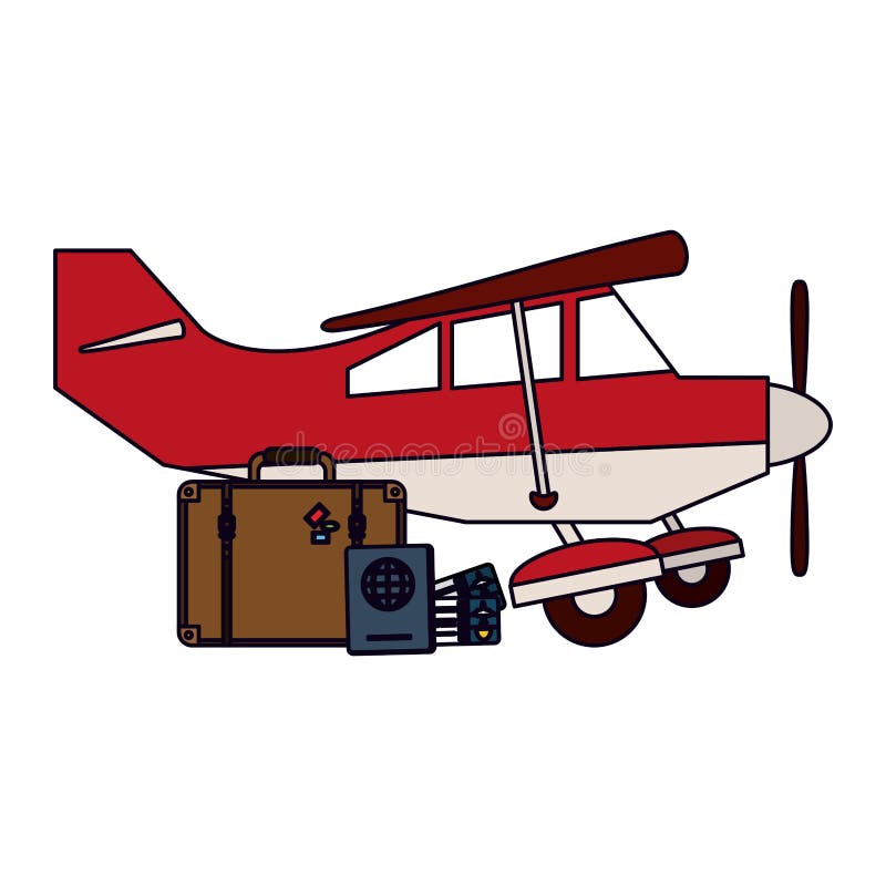 Small Airplane with Luggage Stock Vector - Illustration of icon ...