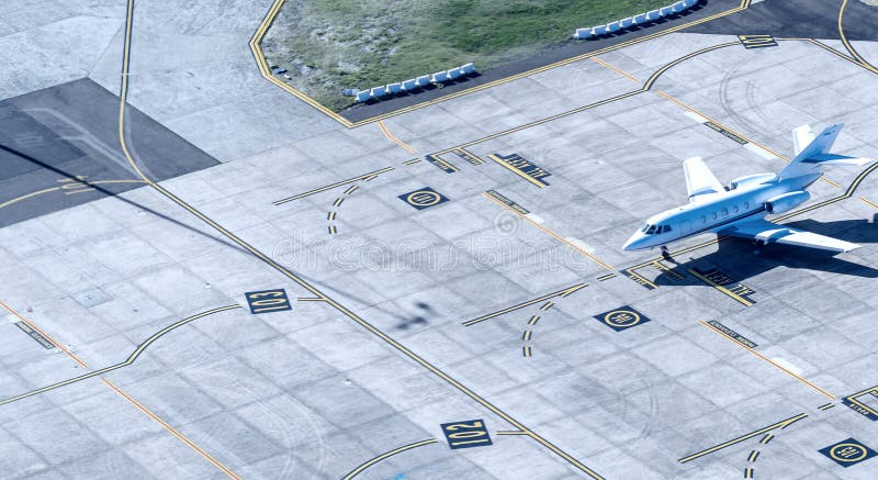 Small Airplane Preparing for Take Off Stock Photo - Image of business ...