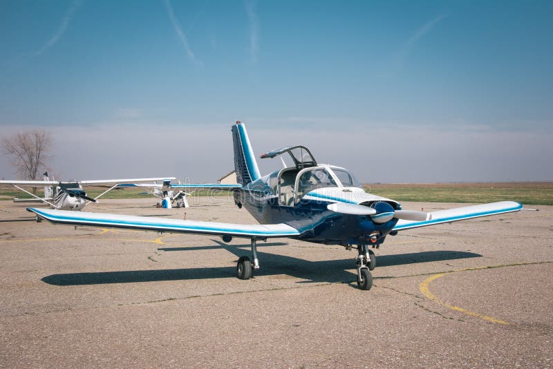 Small airplane stock photo. Image of traffic, metal, asphalt - 24006490