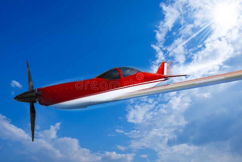 Small Airplane Propeller with Blue Sky Stock Image - Image of speed ...