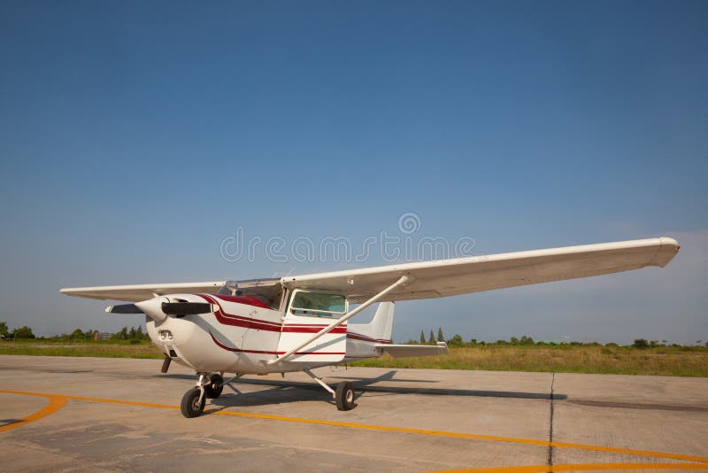 Small Airplane with Propeller in Front. Stock Image - Image of ...