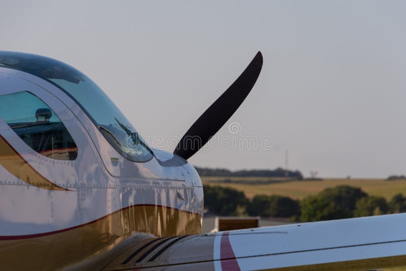 Small Airplane with a Propeller and Sky Stock Image - Image of private ...