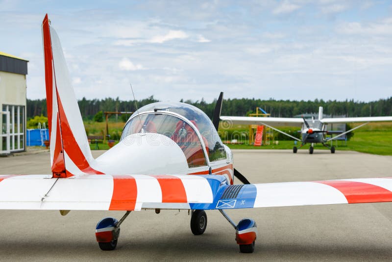 Small airplane on runway stock image. Image of airplane - 8702909