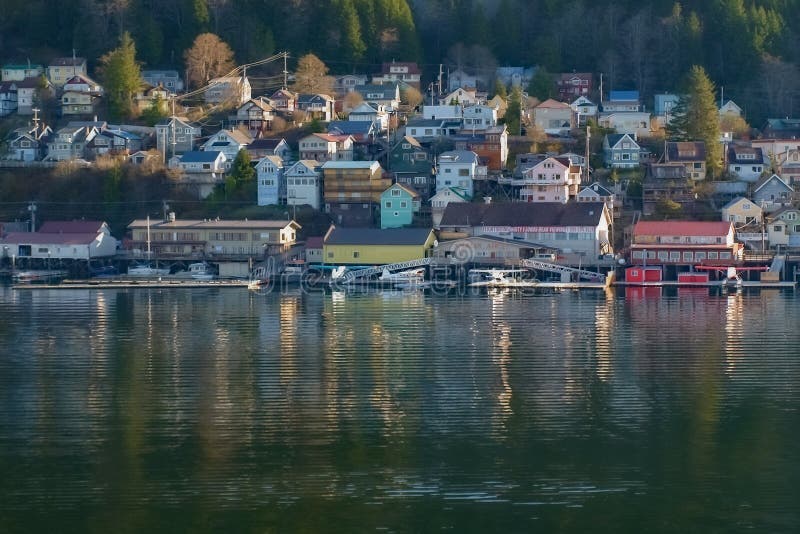 Small Alaskan Harbor Town editorial stock image. Image of small - 137615944