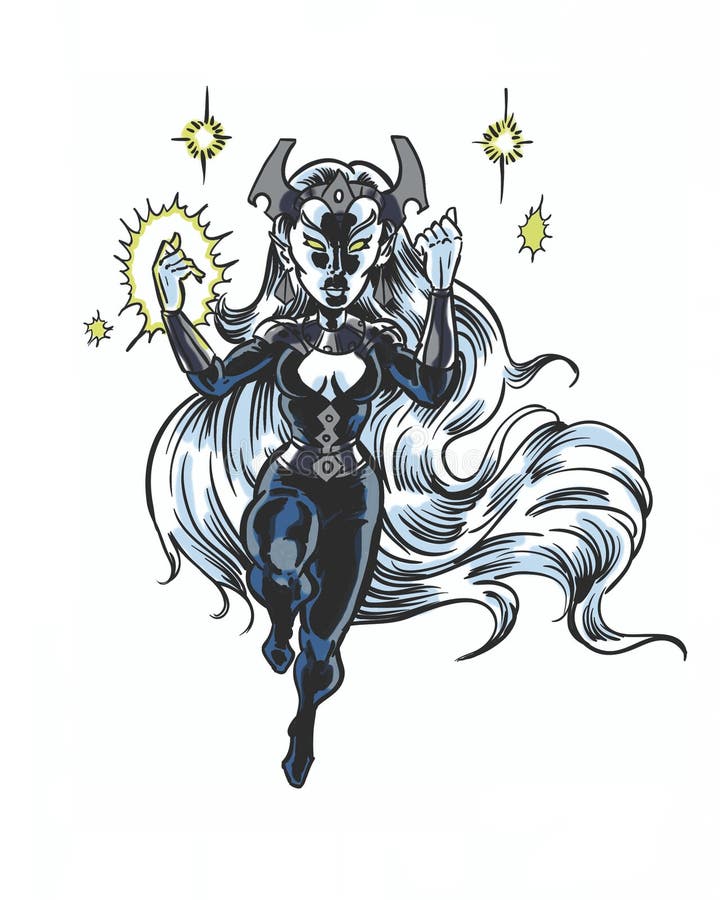 Small Alien Witch Comic Book Illustrated Character Stock Illustration ...